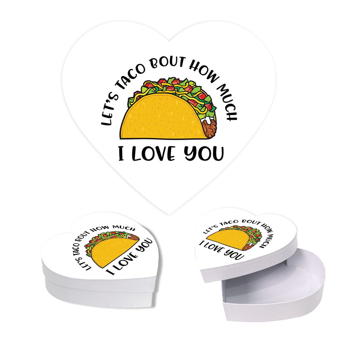 Koyal Wholesale Valentine's Day Heart Shaped Box With Lid, Let's Taco ...