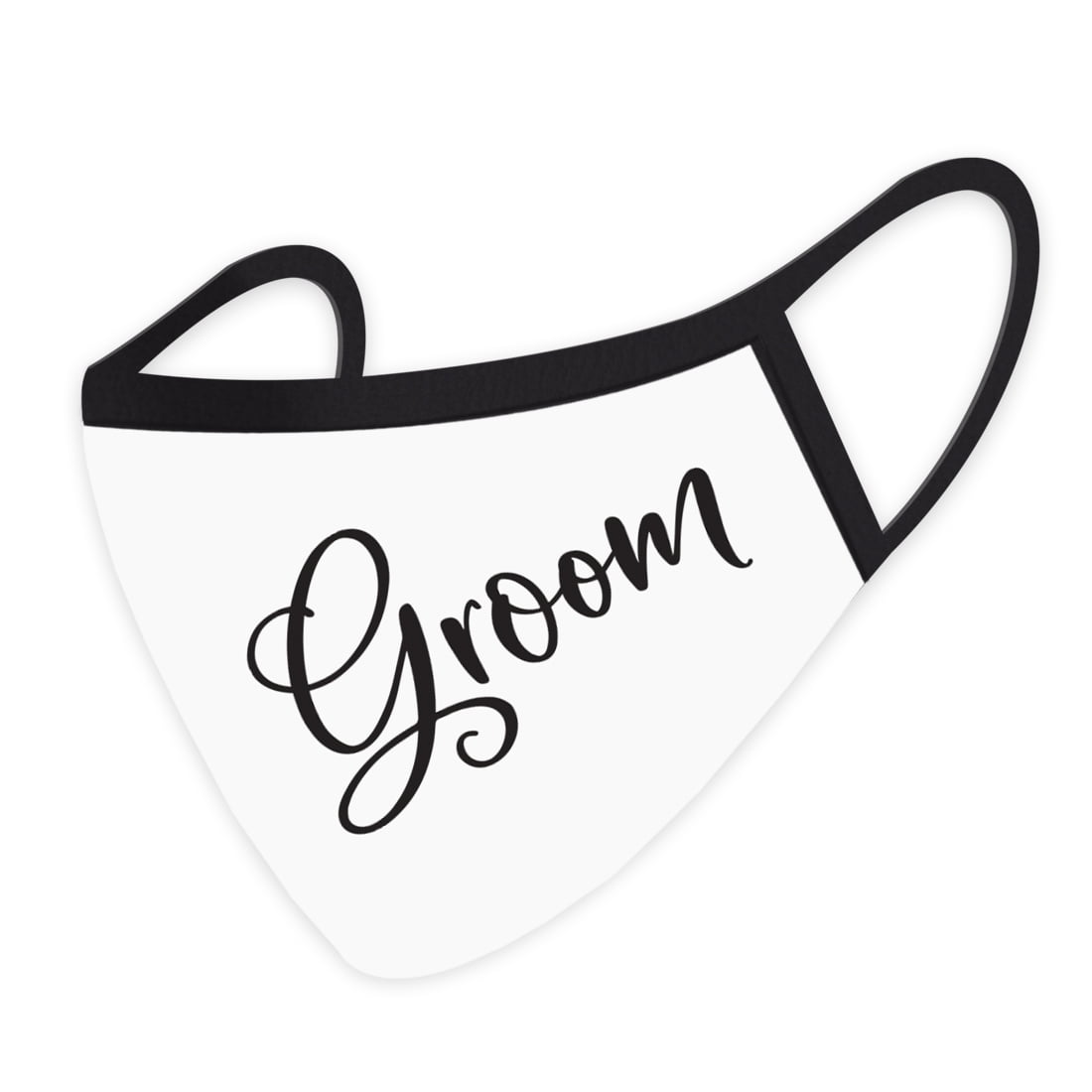 Koyal Wholesale Wedding Face Mask, Bold Groom Design, White Cloth Face ...