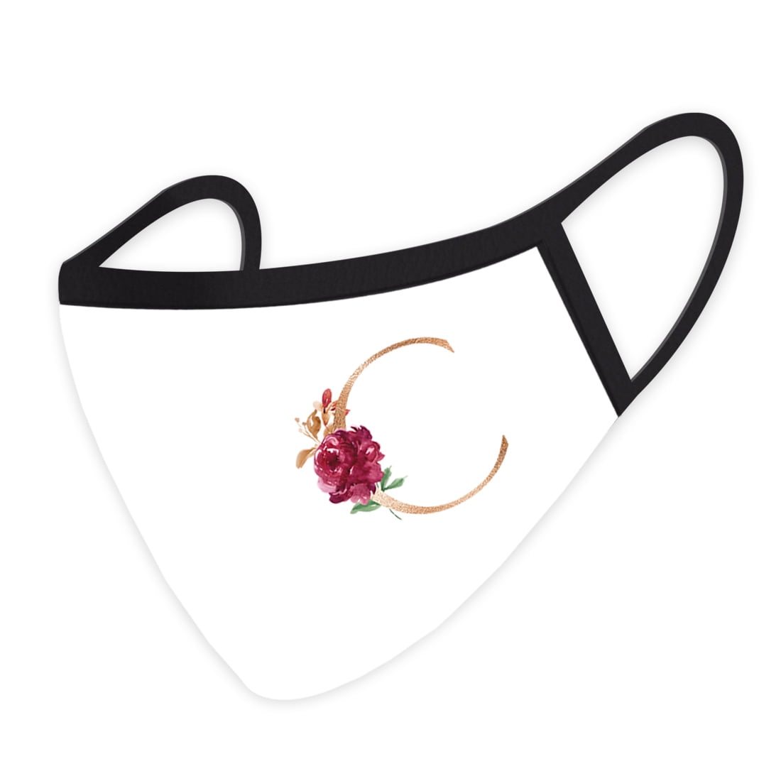 Koyal Wholesale Wedding Face Mask, Pink Floral Monogram D, Cloth Face ...