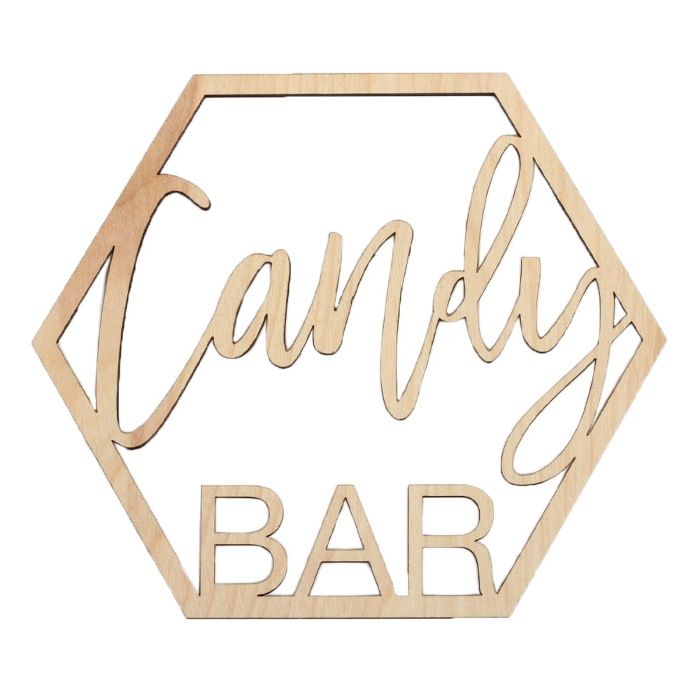 Koyal Wholesale Candy Bar Sign Wood, 8.5 inches H x 10 inches W, Brown ...