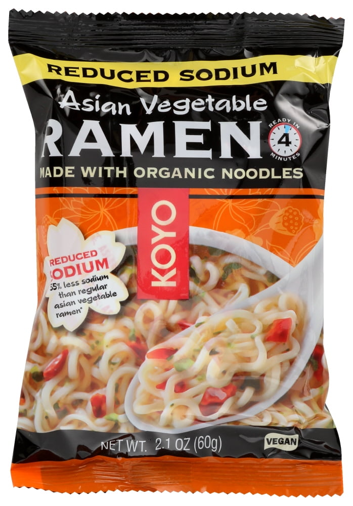 Koyo Reduced Sodium Ramen, Asian Vegetable, 2.1 Oz. - Walmart.com