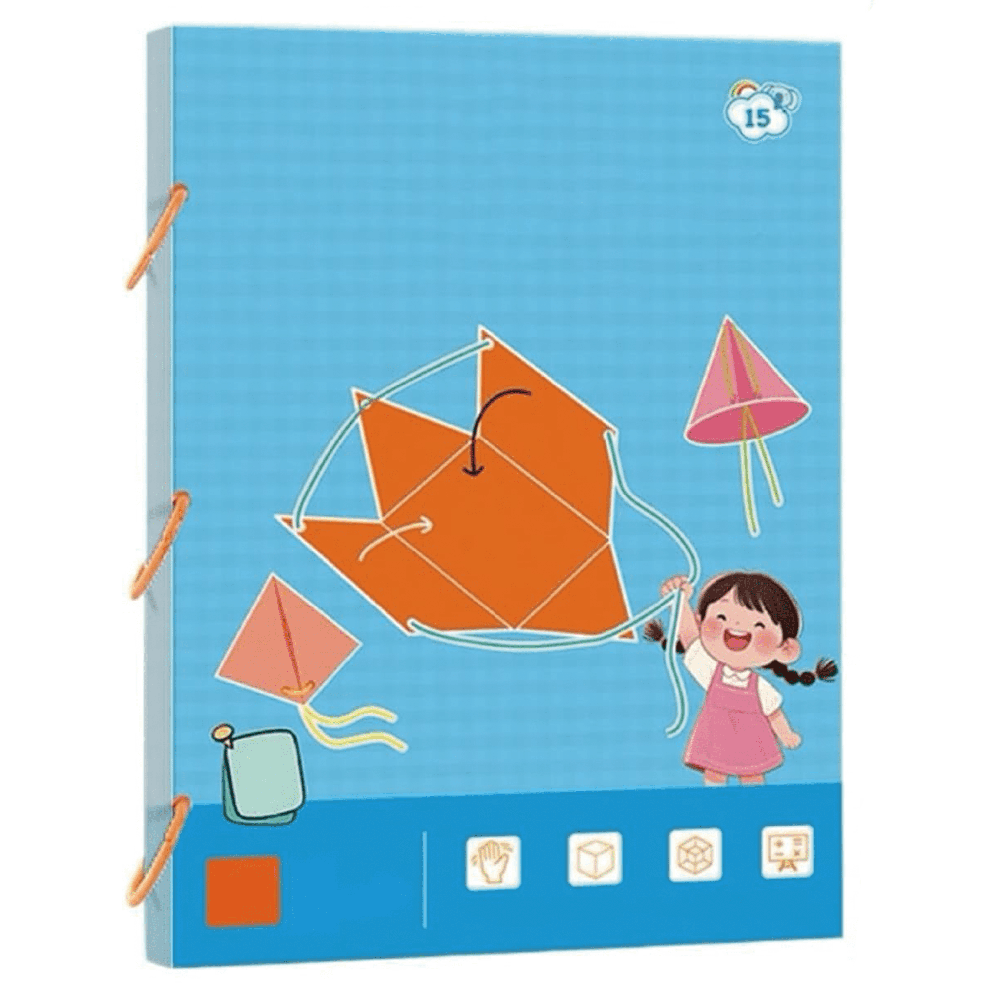 Koyoata Pull String 3D Geometry Book with 9/12/15 Solids, Safe Braided ...