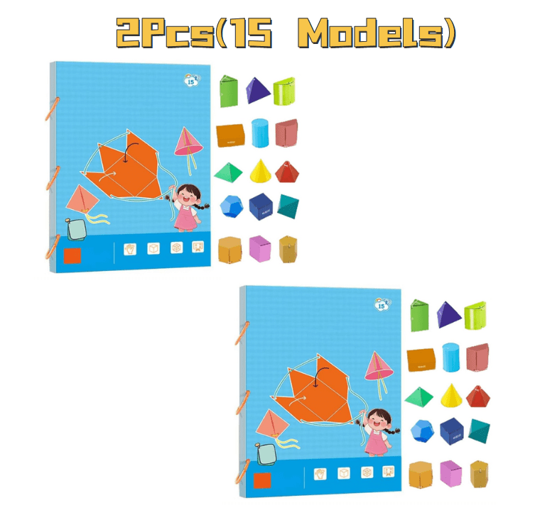 Koyoata Pull String 3D Geometry Learning Book, Boutiquefortun Pull String Learning Book, Solid ...