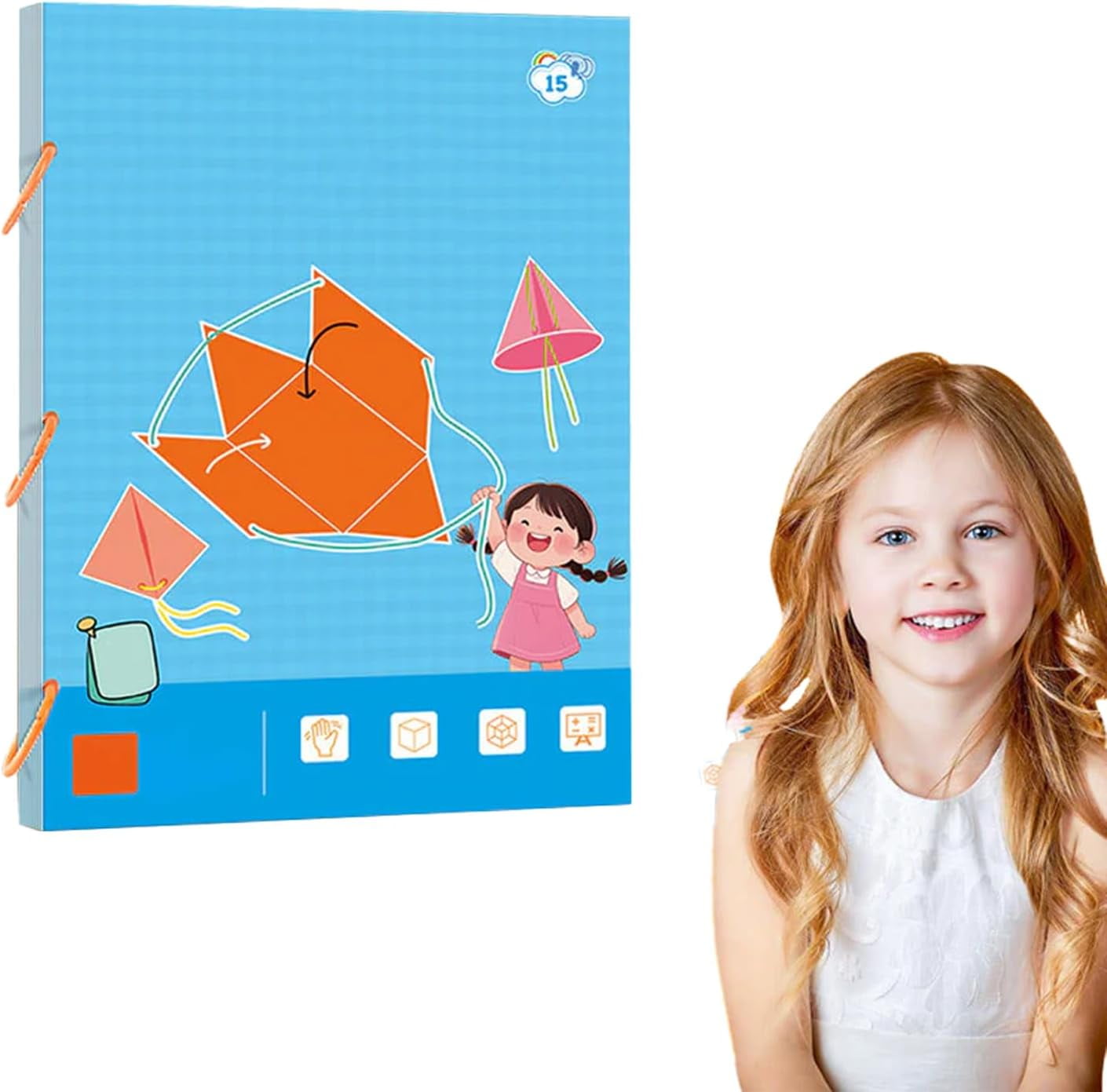 Koyoata Pull String 3D Geometry Learning Book - Boutiquefortun Toy with 9/12/15 Solids for Kids ...