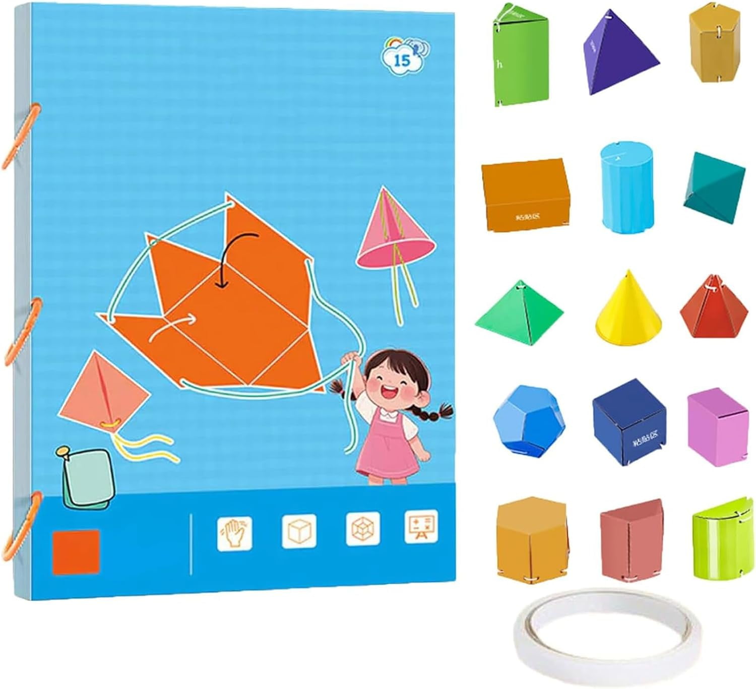 Koyoata Pull String 3D Geometry Learning Book - Boutiquefortun's toy geometry workbooks ...