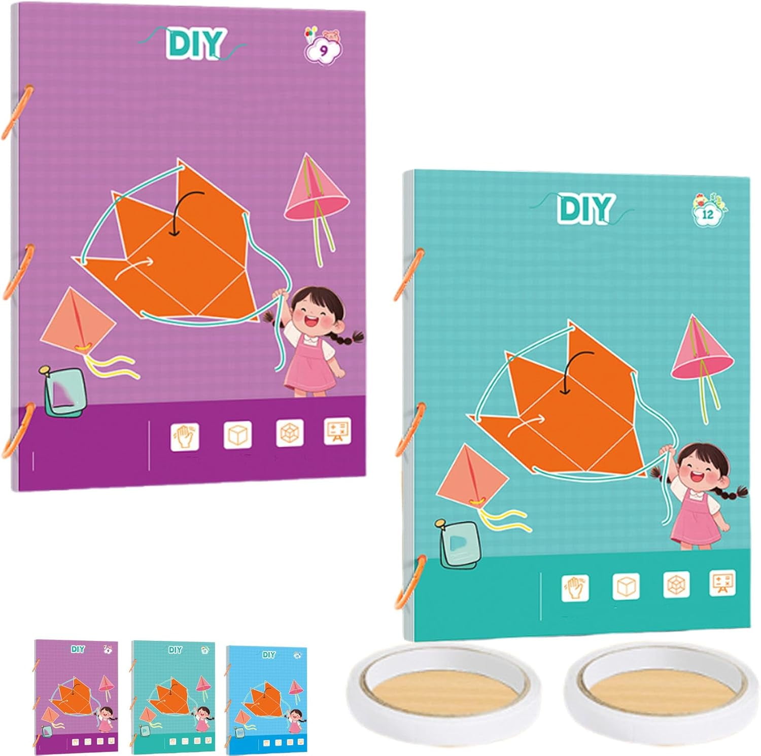 Koyoata Pull String 3D Geometry Learning Book, Geometry for Beginners with 9/12/15 Solids ...