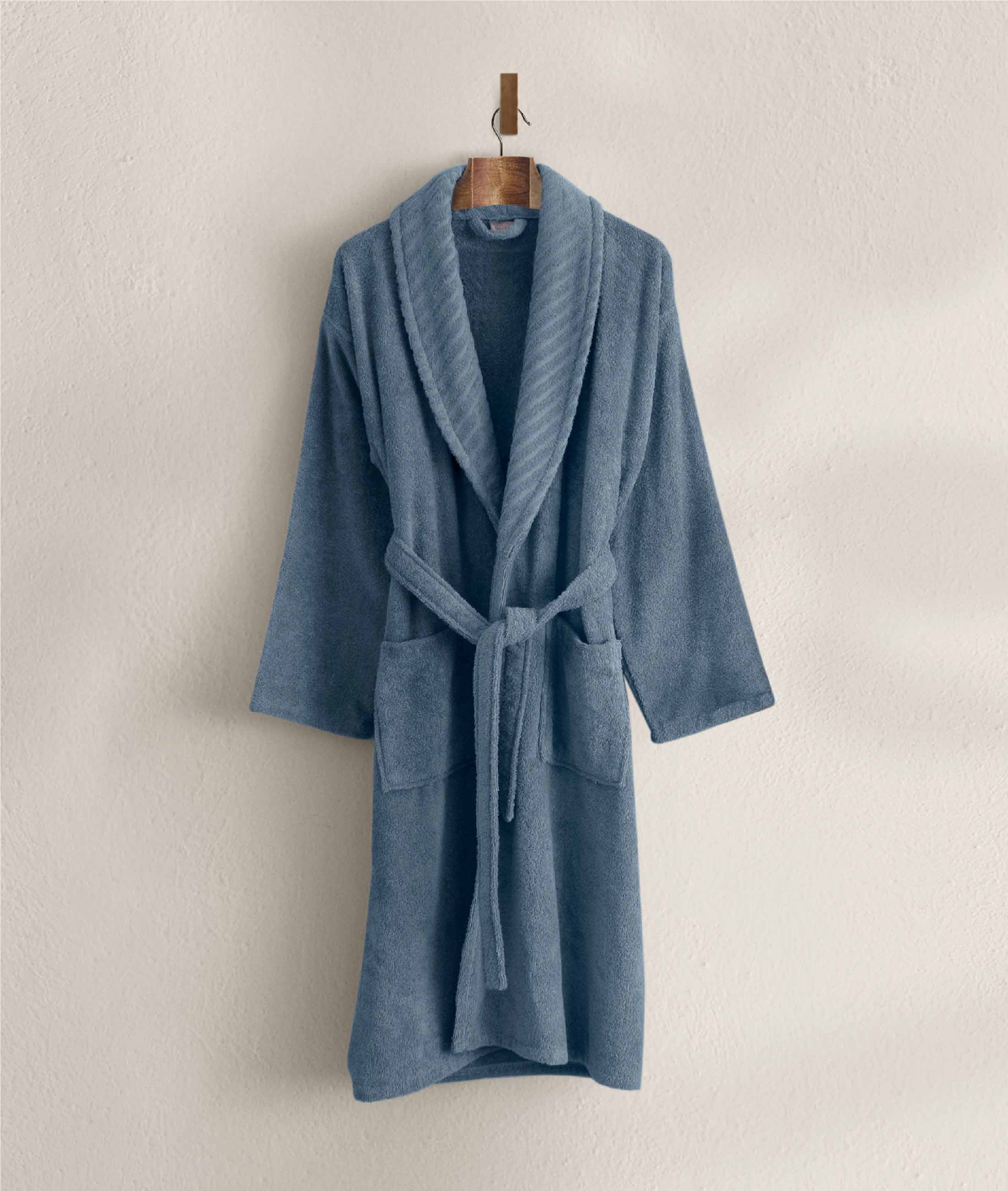 Koza Home Likya 100% Cotton Single Blue Dowry Bathrobe 1041A SM ...