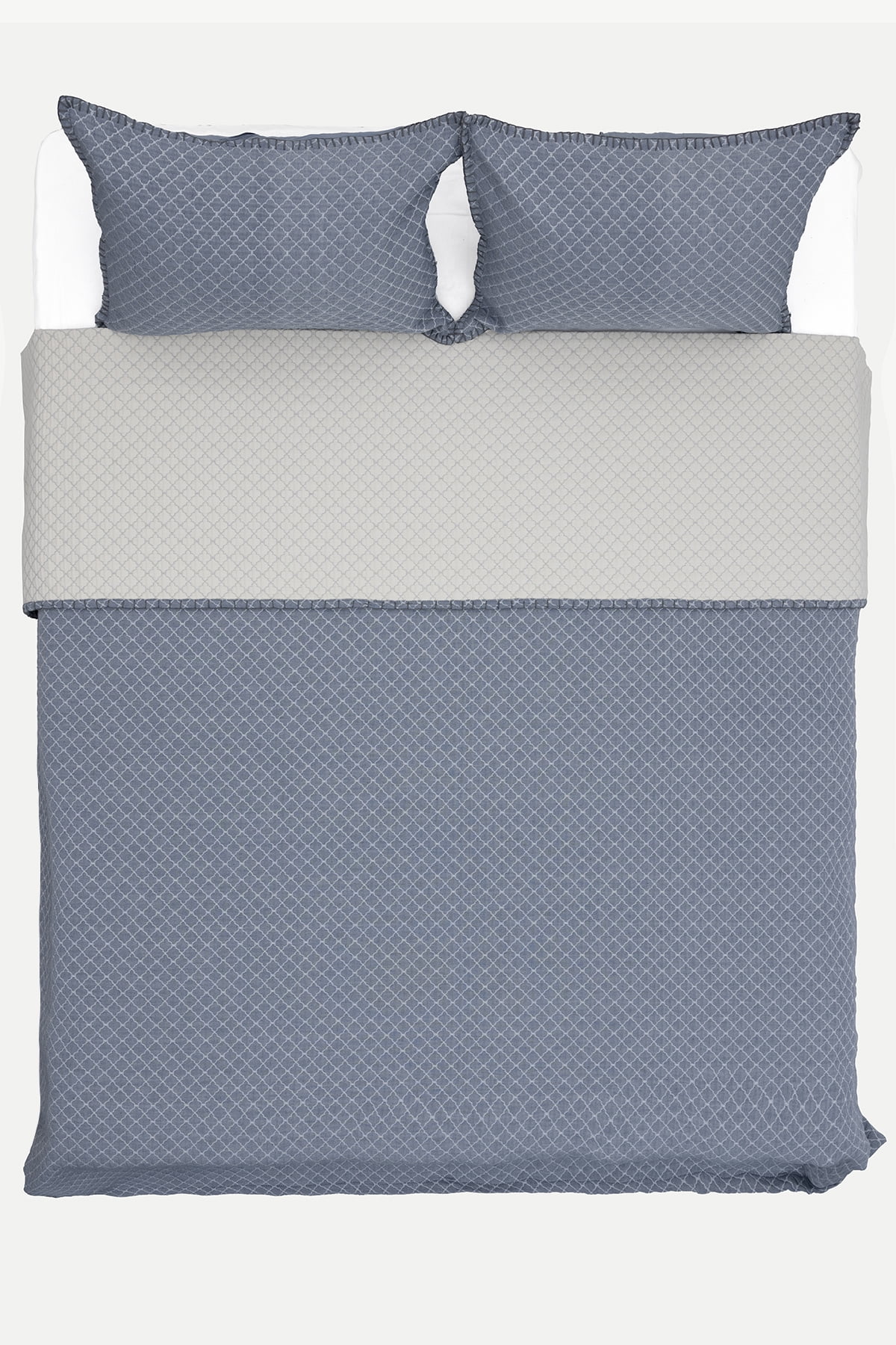 Koza Home Malea Navy Blue Double Bedspread 230x250 2 Pillow 50x70 5006 ...