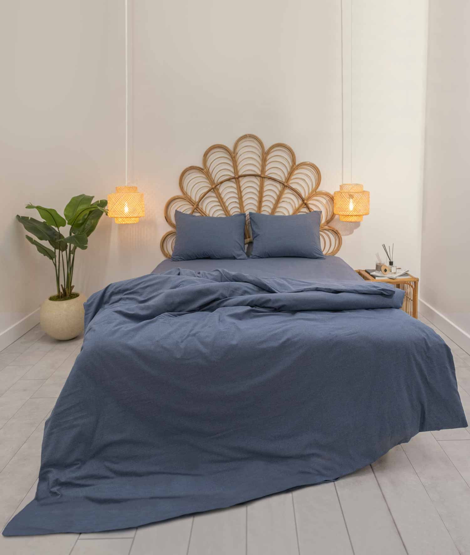 Koza Home Pacifico Duvet Cover Set Cotton Navy Single 160x220 9553A Single - Walmart.com