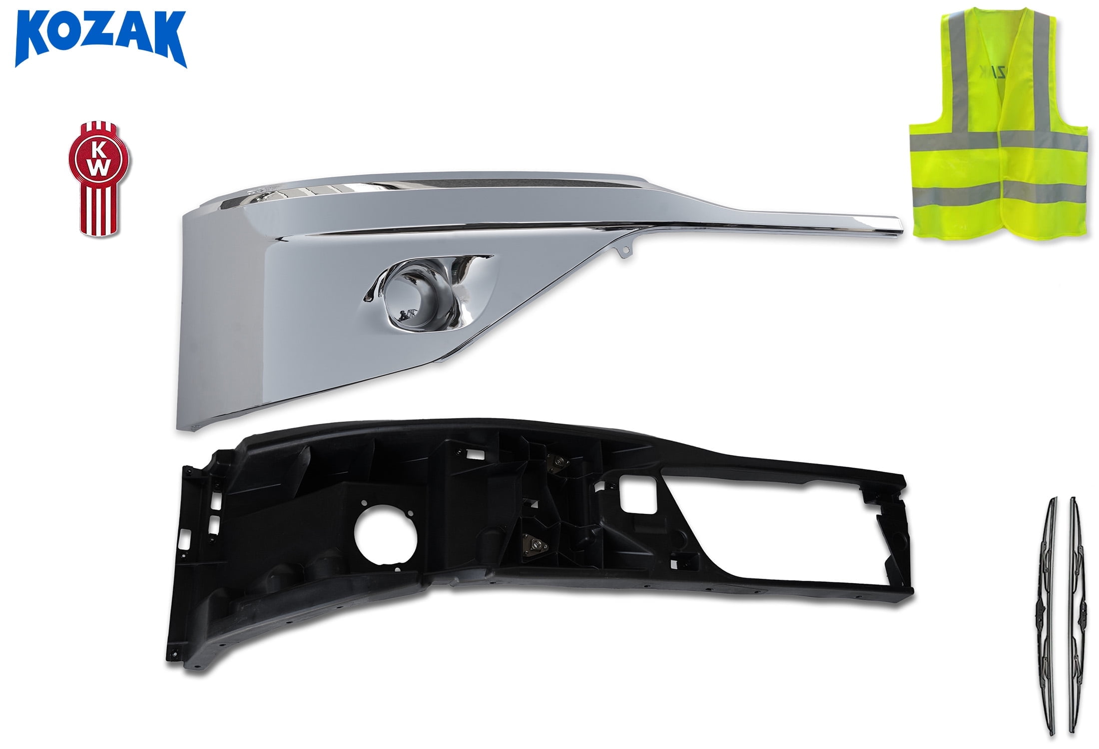 Kozak Bumper Corner Chrome Without Fog Lamp Hole (Passenger Right Side ...