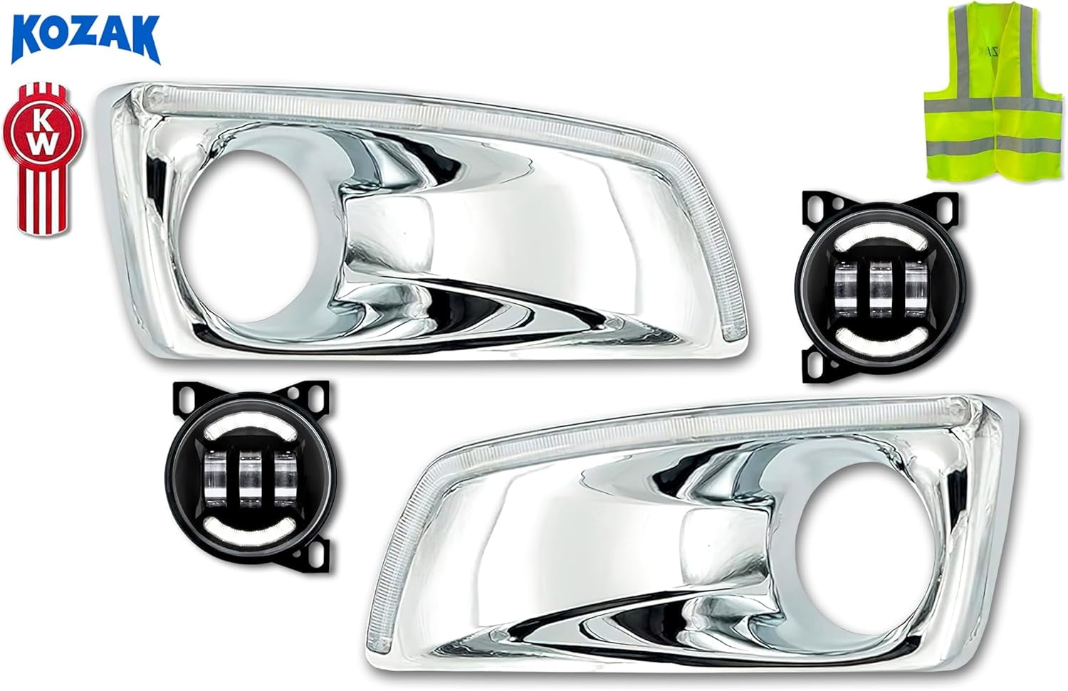 Black Full LED Fog Lights and Chrome Plastic Bezels with Built-in LED ...