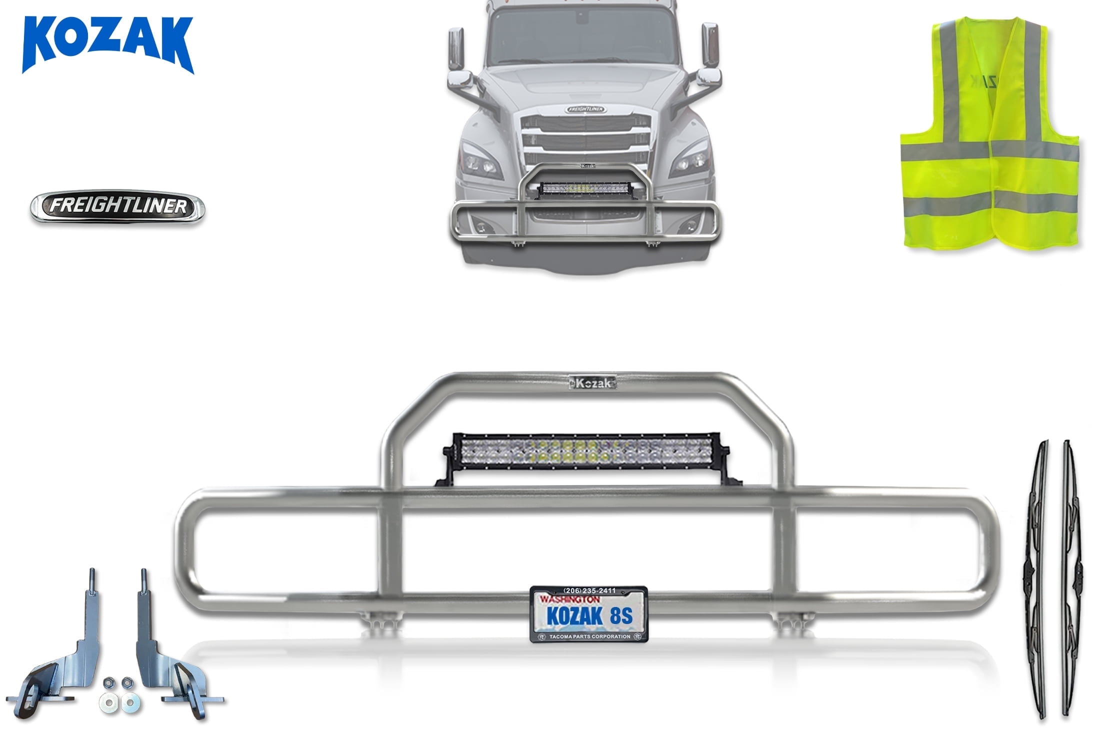 Kozak Front Grille Deer Moose Brush Bumper Guard Chrome for ...
