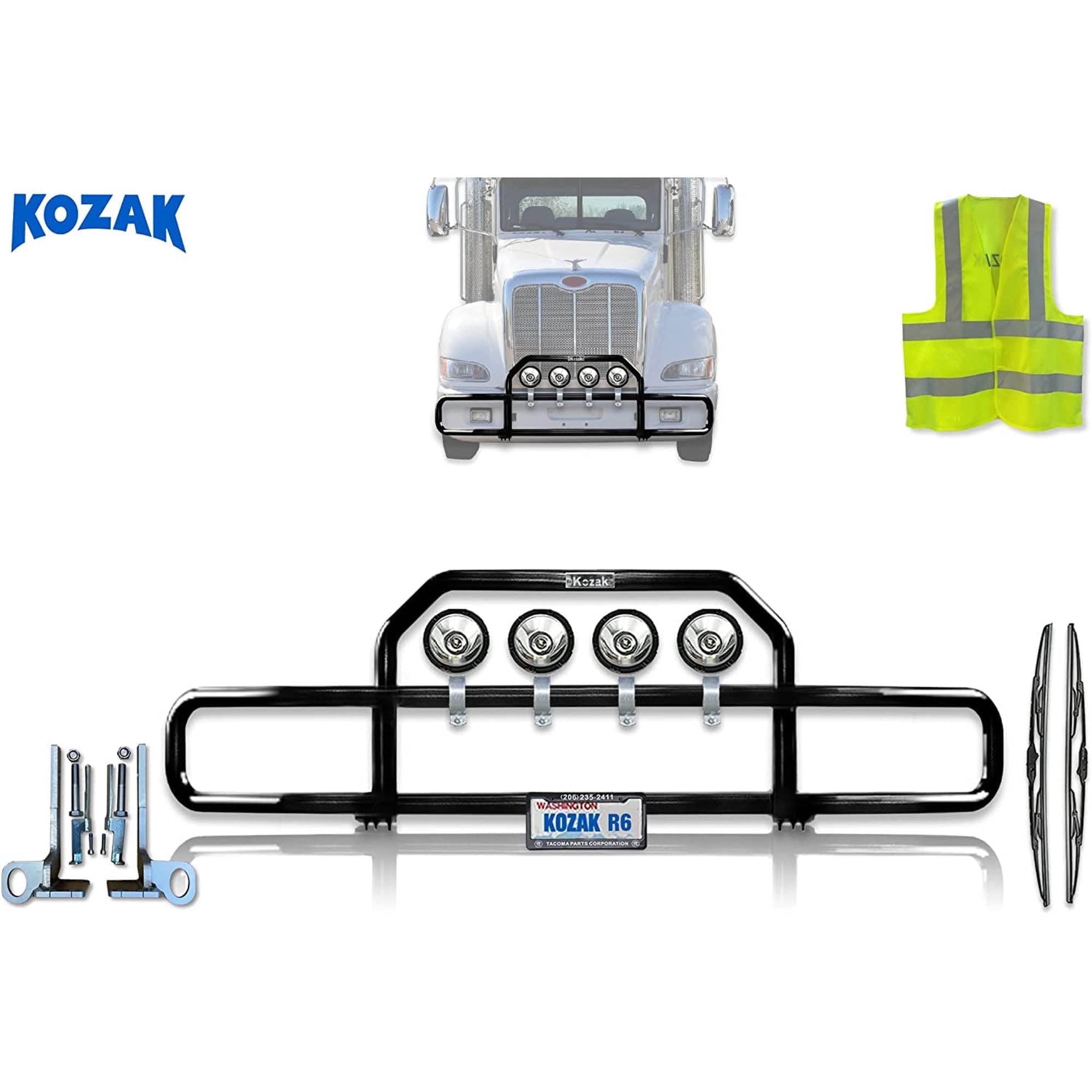 Kozak Compatible with 386 Front Grille Deer Moose Brush Bumper Guard ...