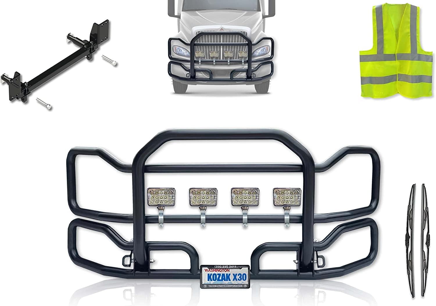 Kozak Semi Truck International RH (Plastic Bumper) Front Grille Deer ...