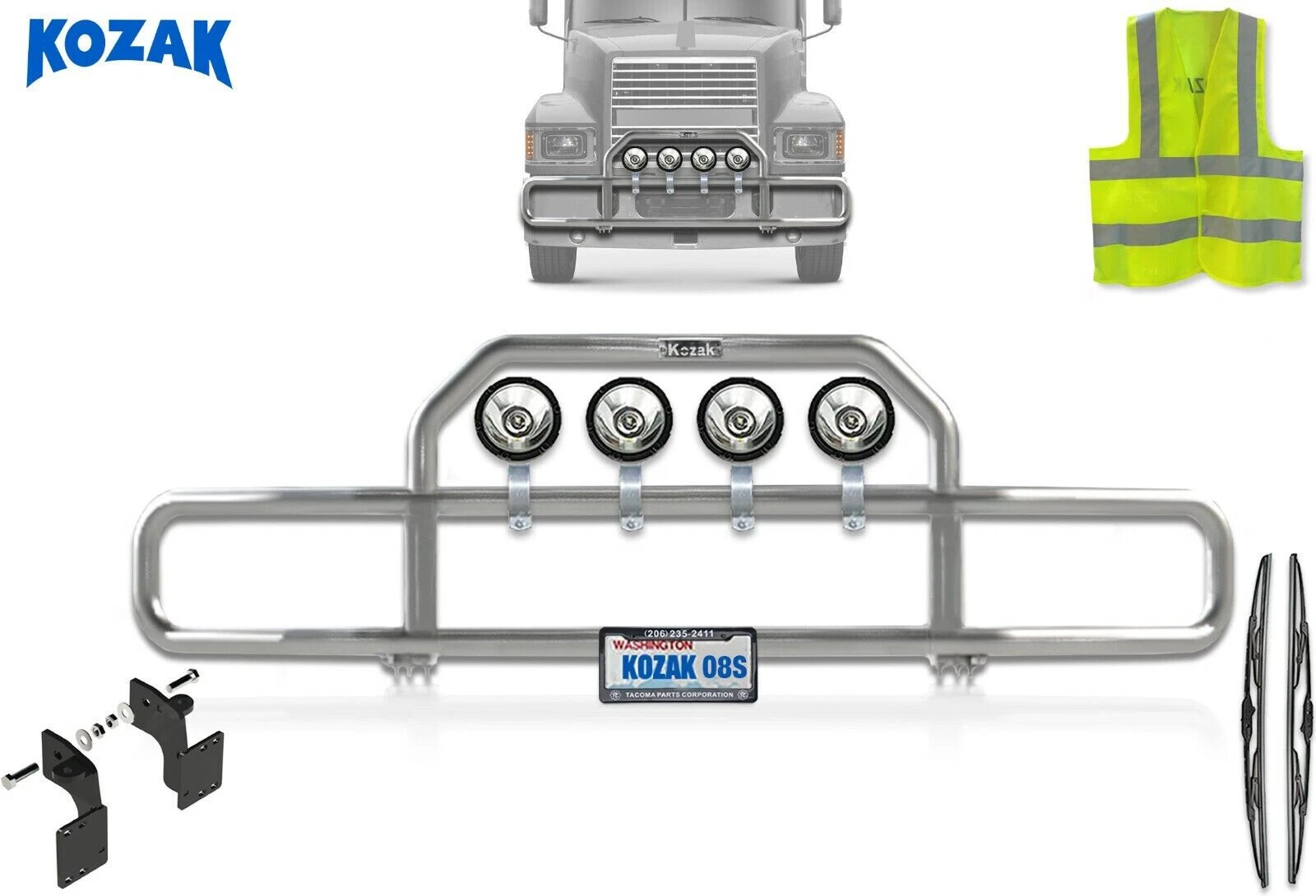 Kozak Compatible with Mack CH Set-Back 1999-2003 Front Grille Deer ...