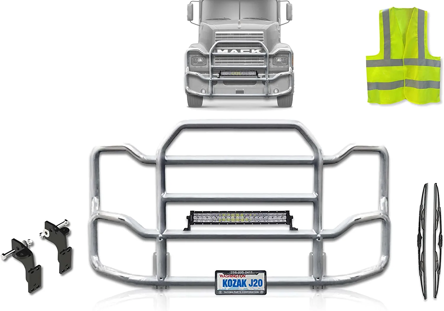 Kozak Semi Truck Mack CH Set-Back 2004+ Front Grille Deer Moose Brush ...