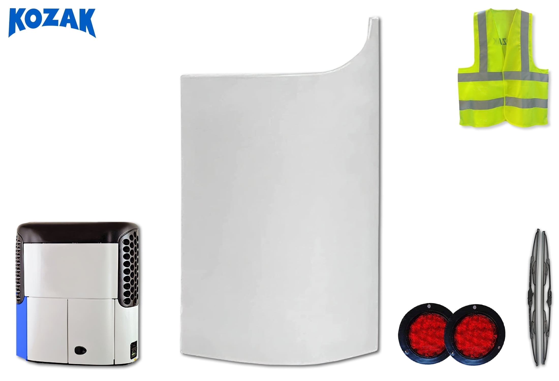 Kozak White Plastic Reefer Side Door Panel, Curb Side RH, 5762-004, 2 ...