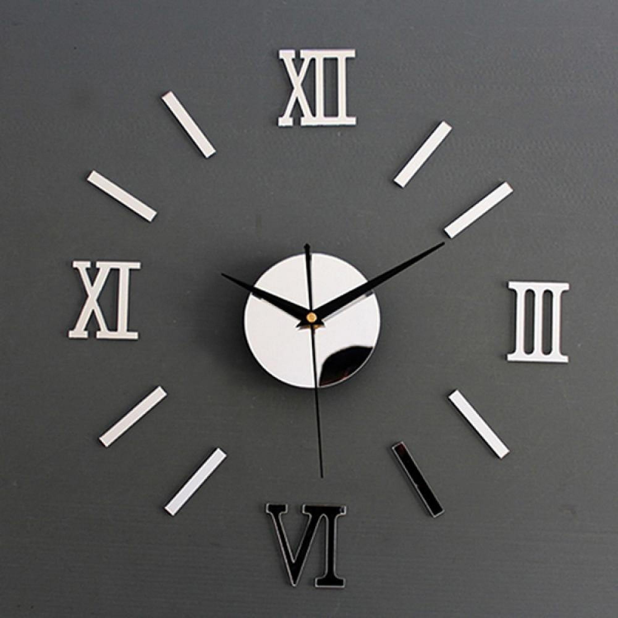 Kozart Large 3D DIY Wall Clock, Giant Roman Numerals Clock Frameless ...