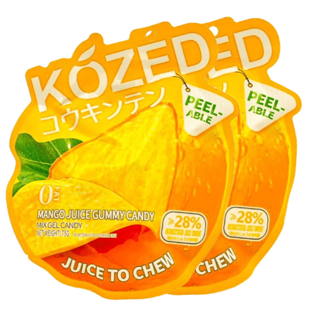 Kozed Mango Juice Gummy Candy – 2-Pack (75g Each) – Peelable ...