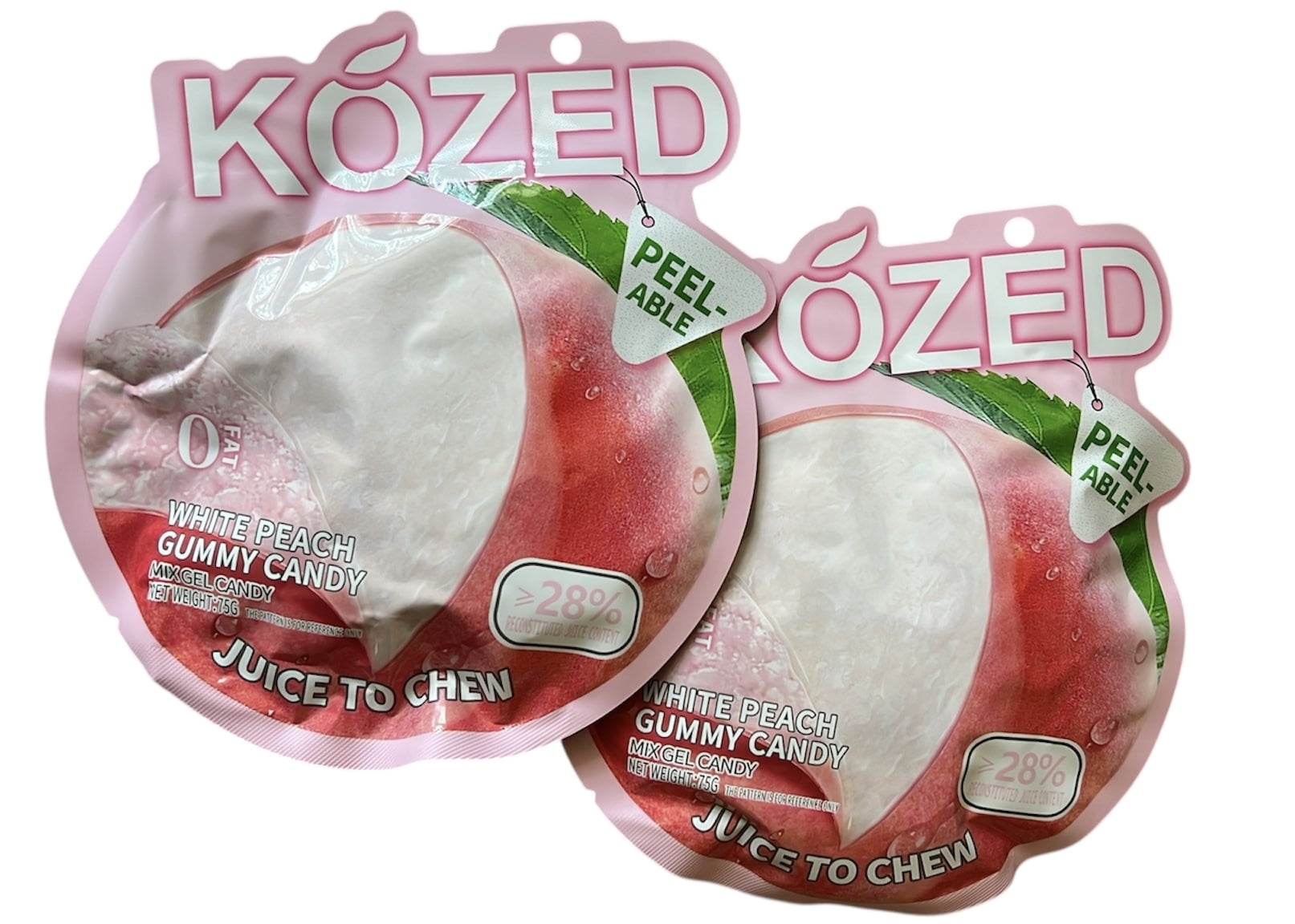Kozed White Peach Peelable Gummy Candy 5-Pack - 2.5oz Each - Walmart.com