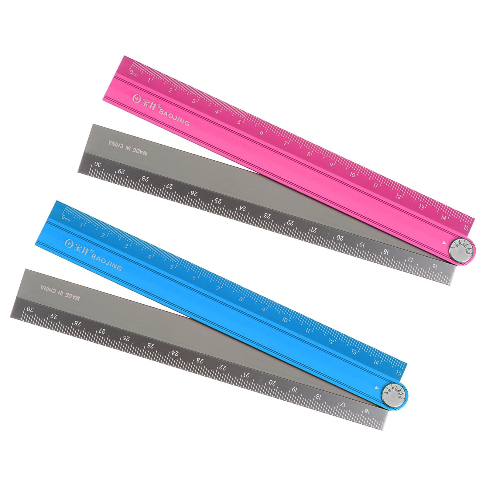 Kozelo 2pcs Folding Straight Ruler - [30cm] Foldable Angle Line ...