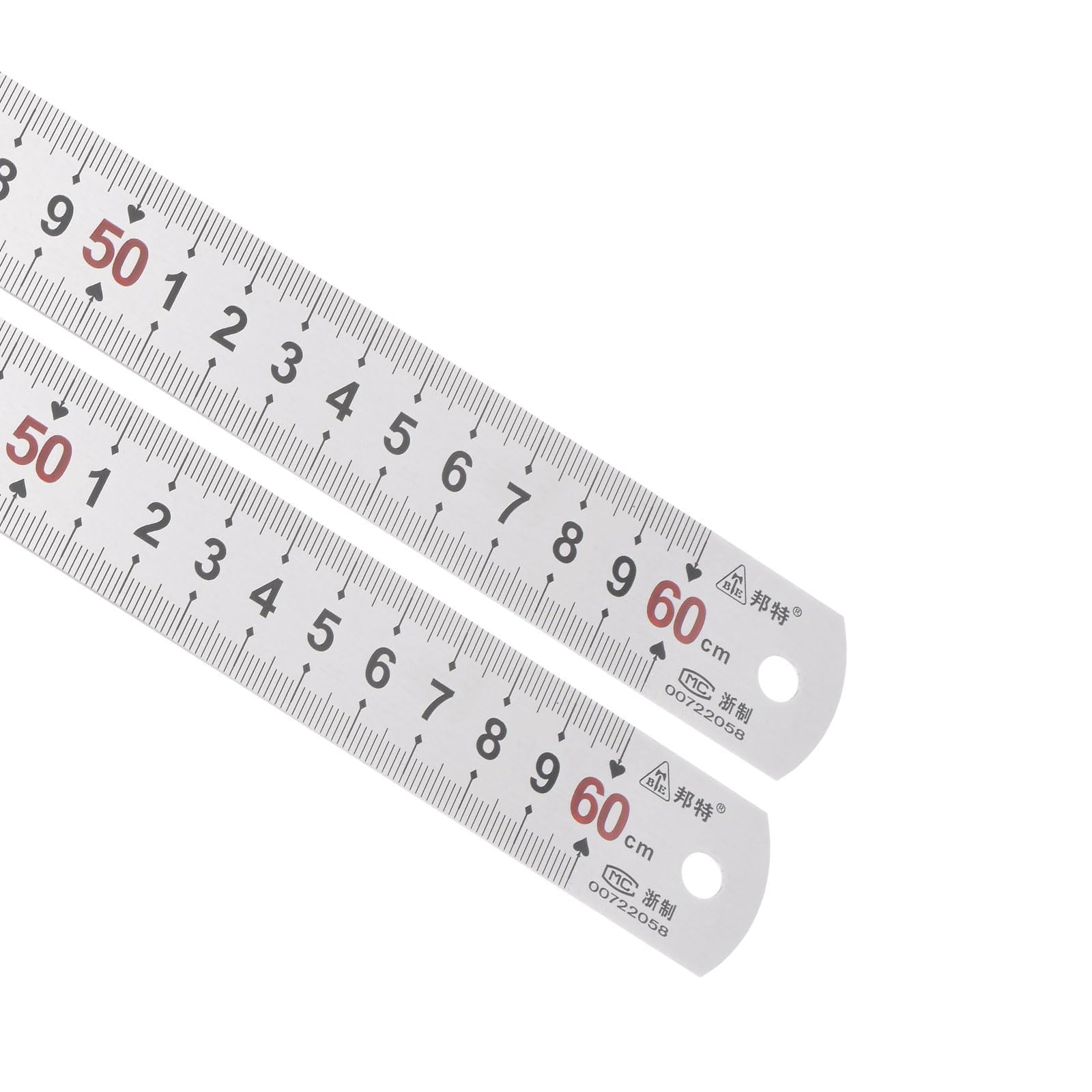 Kozelo 2pcs Stainless Steel Ruler - [60cm/24 Inch x 1.1 Inch] Double ...