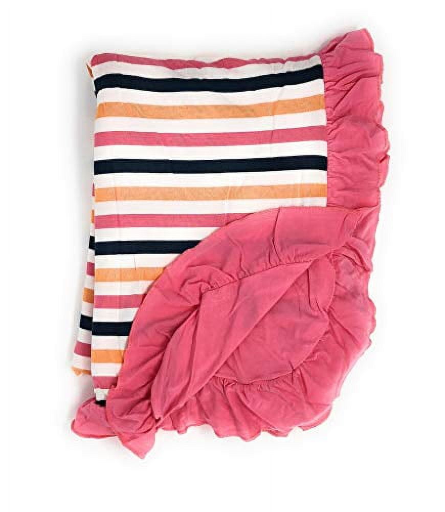 Kozi & Co. Baby Girls Ruffle Stroller Blanket Adventure Stripe ...