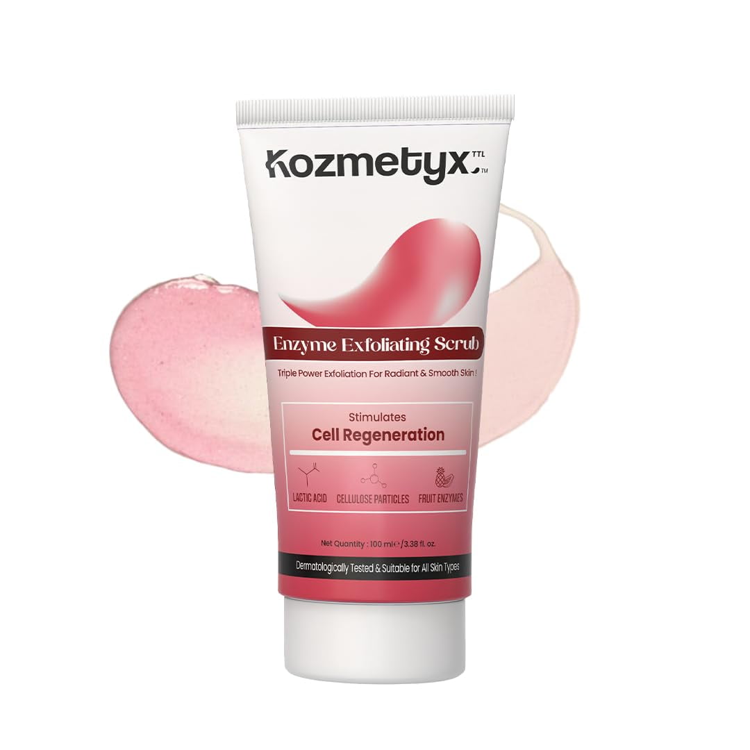 Kozmetyx Enzyme Face Scrub for Men Women Papaya Pineapple Exfoliating ...