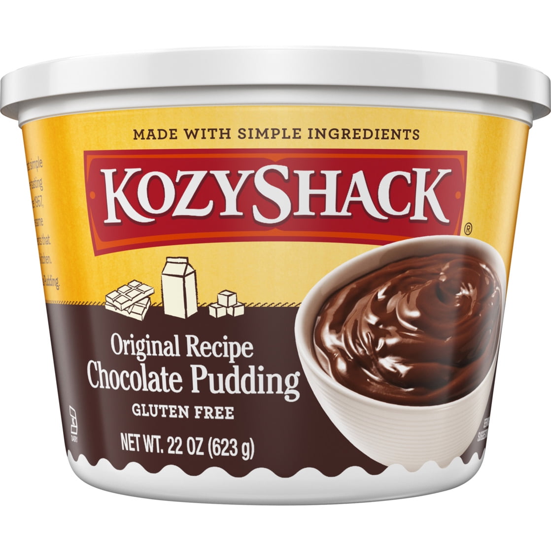 Kozy Shack Chocolate Pudding, Gluten Free Dessert, 22 oz Tub - Walmart.com