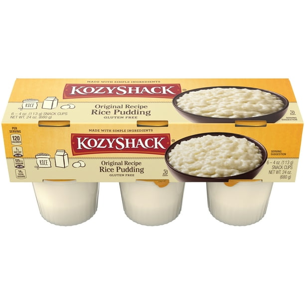 Kozy Shack Original Recipe Rice Pudding, 24 oz, 6 Count - Walmart ...