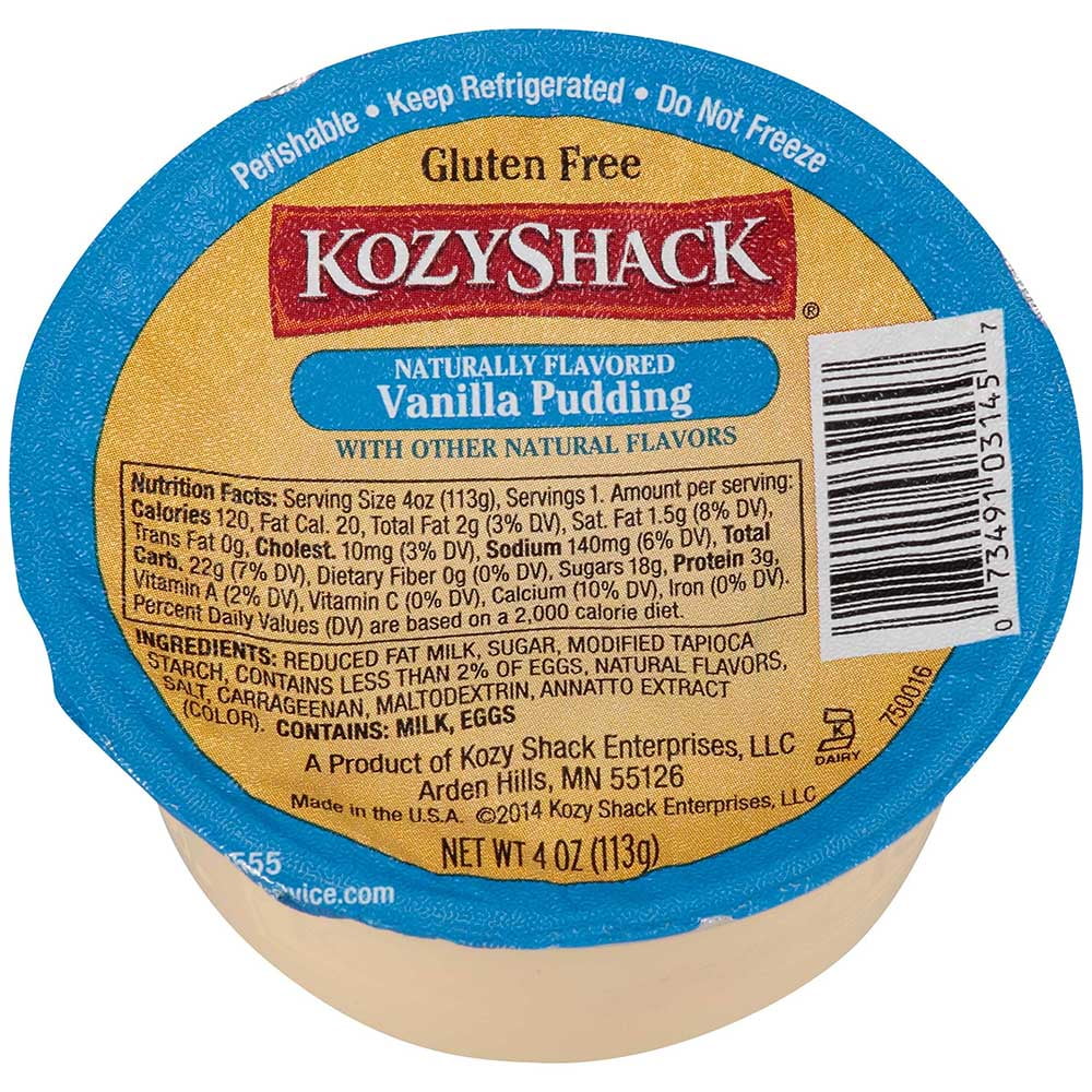 Kozy Shack Large Cup Box Vanilla Pudding, 4 Ounce -- 48 per Case ...