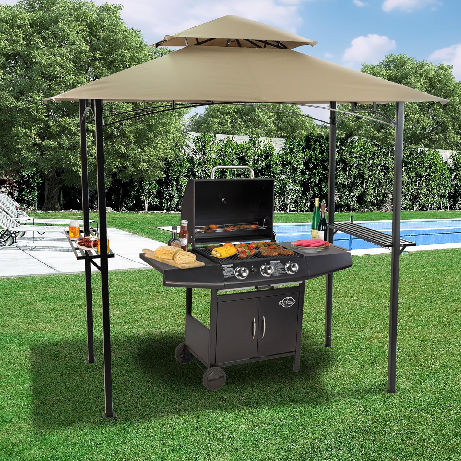 Kozyard Andra Soft Top BBQ Canopy - 8'X5' Outdoor Grill Gazebo Grill ...