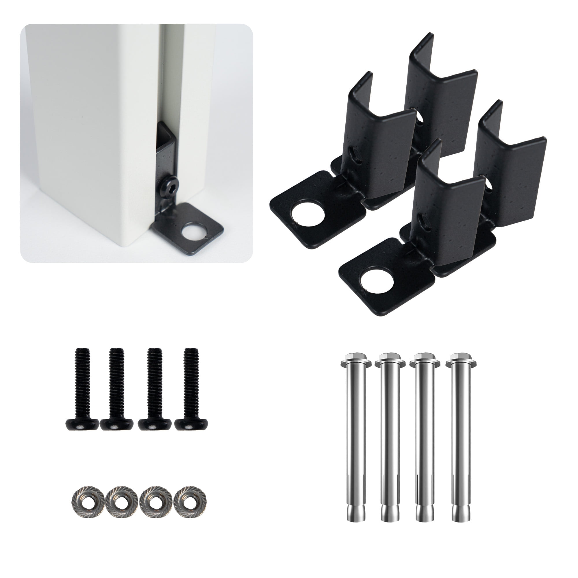 Kozyard Ground Mounting Kit for 2-Panel Privacy Screens – Perfect for ...