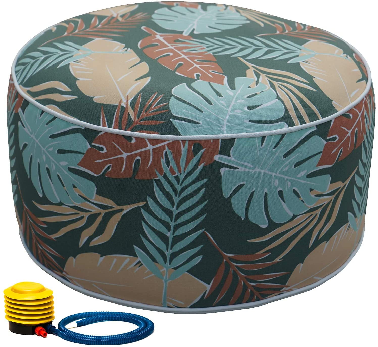 Kozyard Inflatable Stool Ottoman, Leaf Pattern, Indoor/Outdoor, 21x9 ...