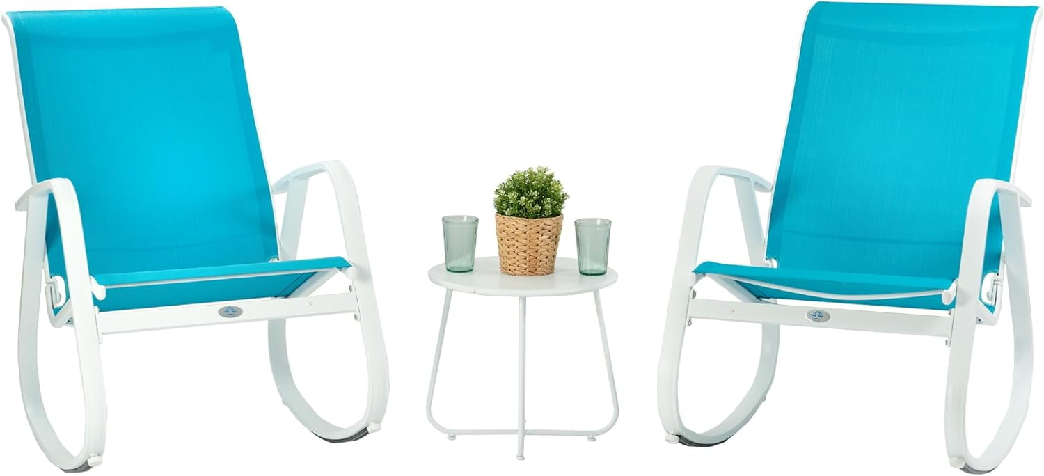 Kozyard Patio Rocking Chair Set of 3, Outdoor Contemporary Patio ...