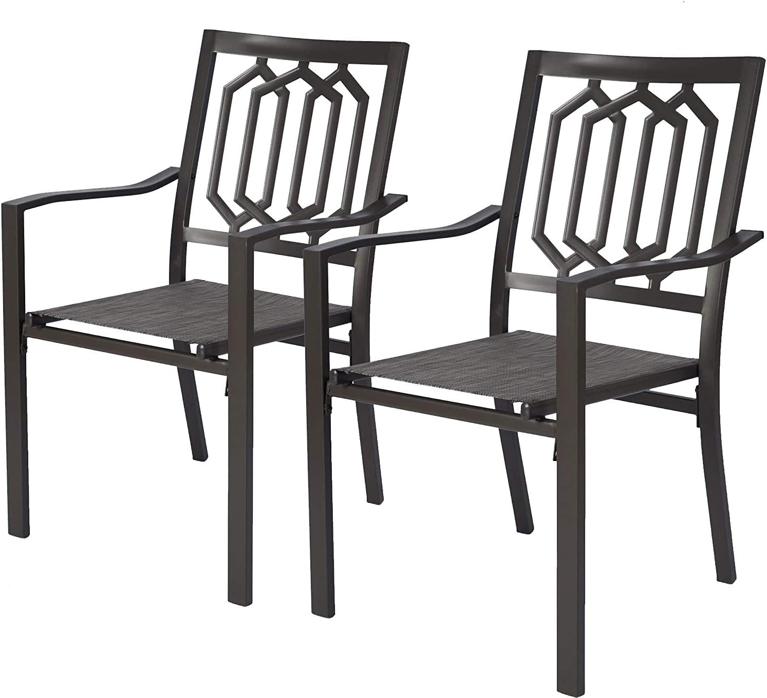 Kozyard Villa Outdoor Patio Dining Chair (Steel/Textilene) for Garden ...