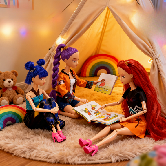 Kp+Op D* Hum+ter Action Figurine, 3-Piece Set with Zoey, Mira, and Rumi, Golden Fashion Warrior ...