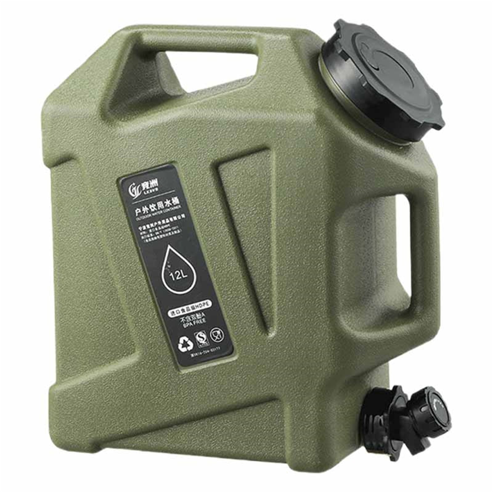 Kpamnxio Camping Water Container 3.2 Gallon Water Jug W/Spigot Portable ...