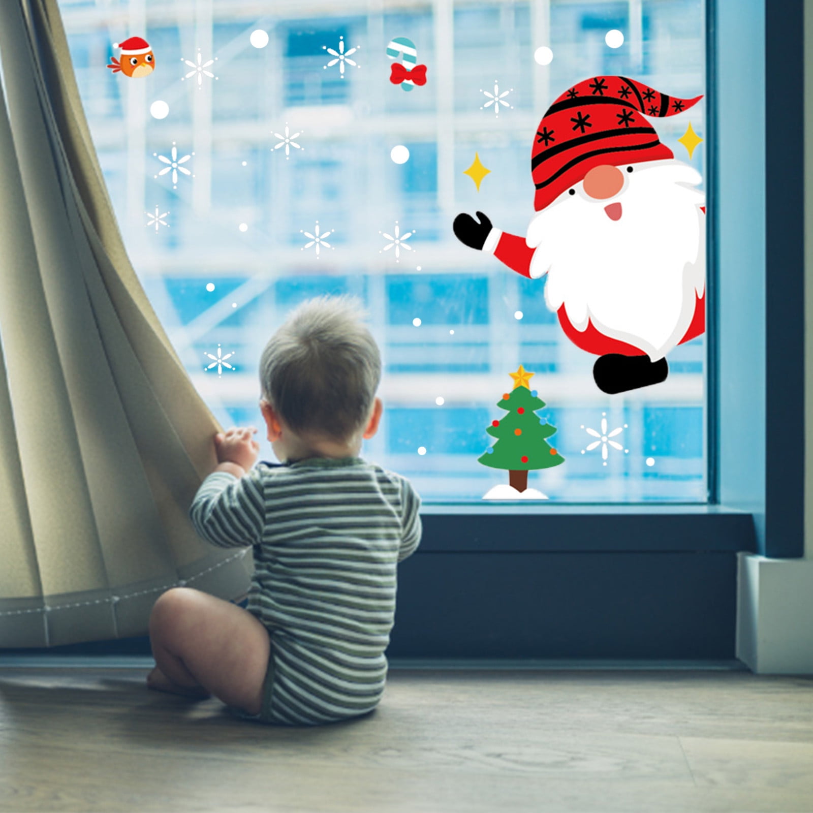 Kpamnxio Christmas Stickers Home Gadgets Santa Claus Elk Shopping Mall ...