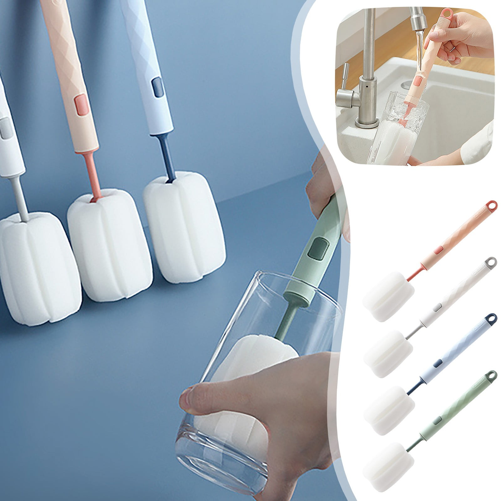 Kpamnxio Clearance, Kitchen Gadgets, Cleaning Brush Soft Sponge Bottle ...