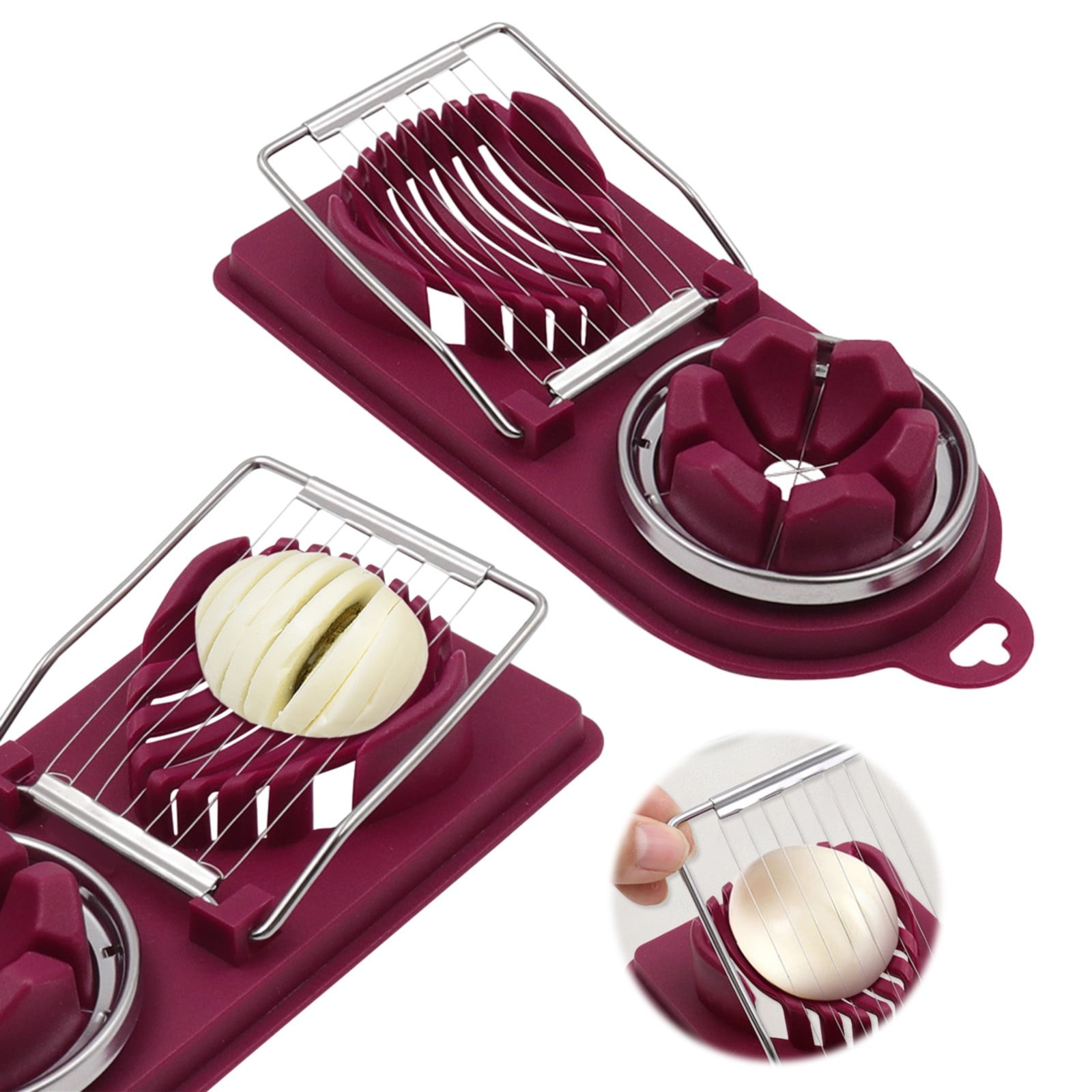 Kpamnxio Egg Slicer Sell Well! 7.8In Stainless Steel Egg Slicer (Red ...