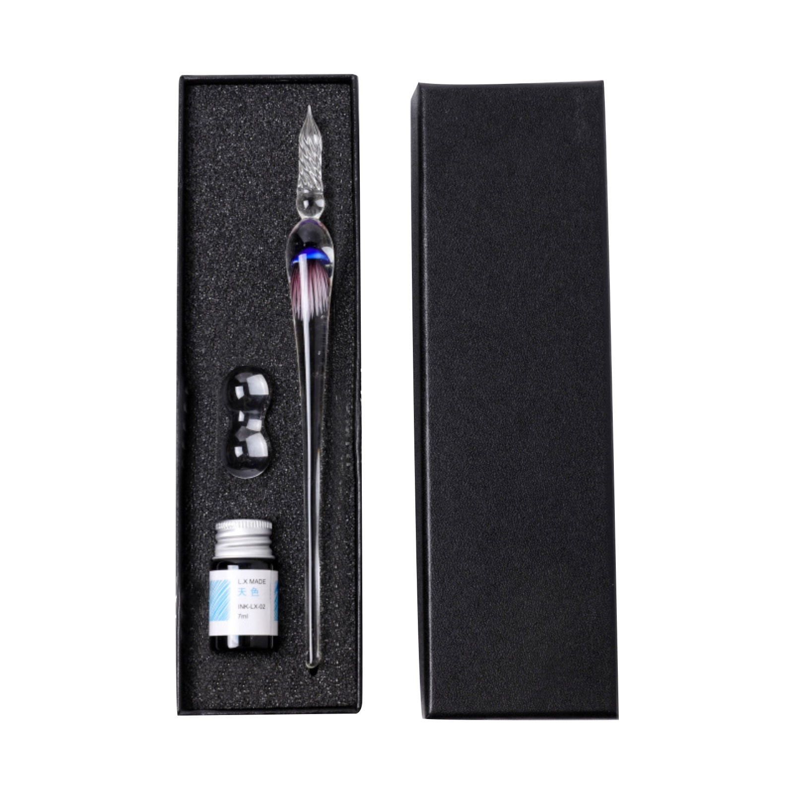 Kpamnxio Glass Dip Pen Calligraphy Set with Colored Ink and Pen Holder ...