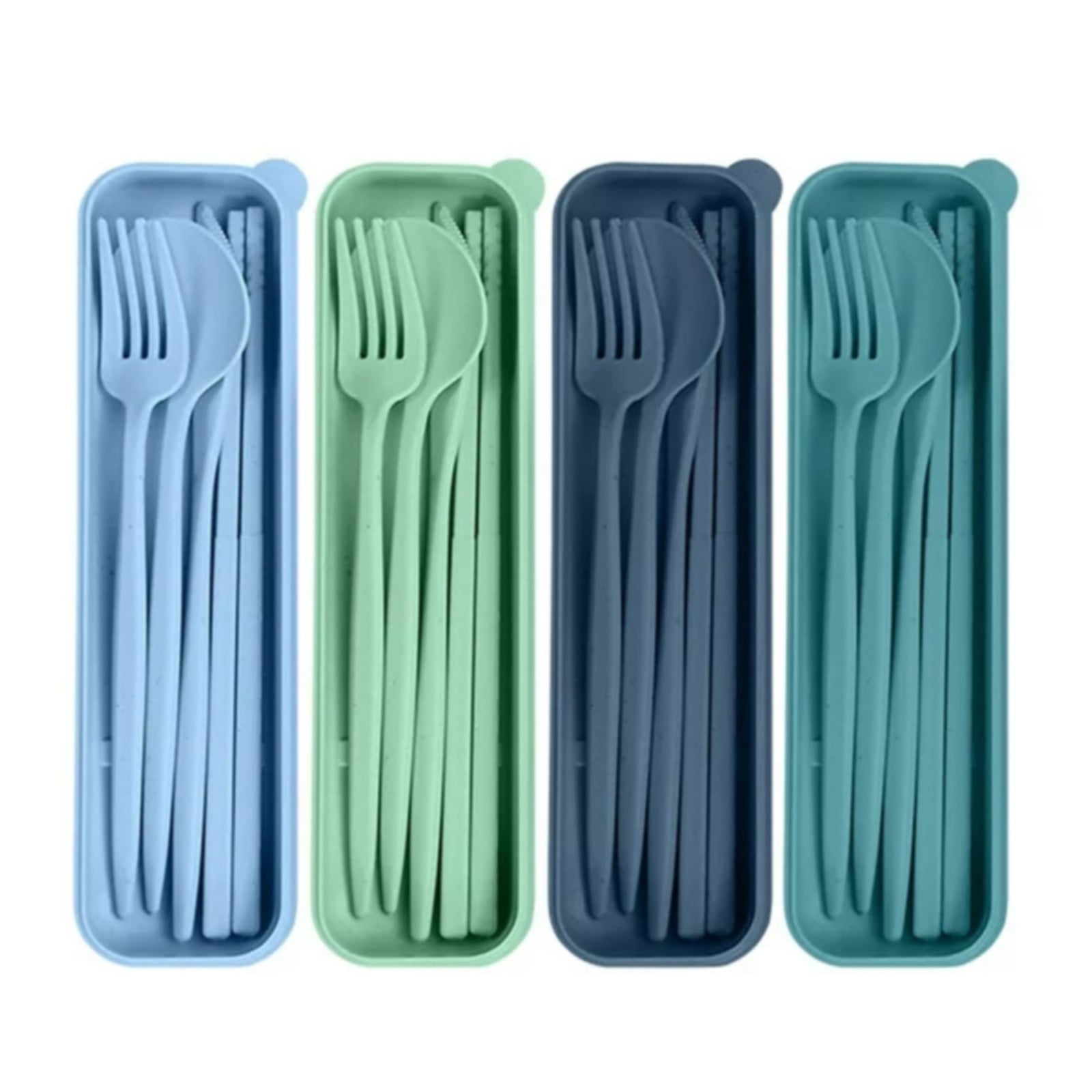 Kpamnxio Reusable Lunch Utensil Set 4 Sets Reusable Utensils Set with ...