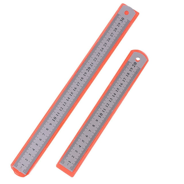 Kpamnxio Stainless Steel Double-Sided Measuring Ruler with Marking Hole ...