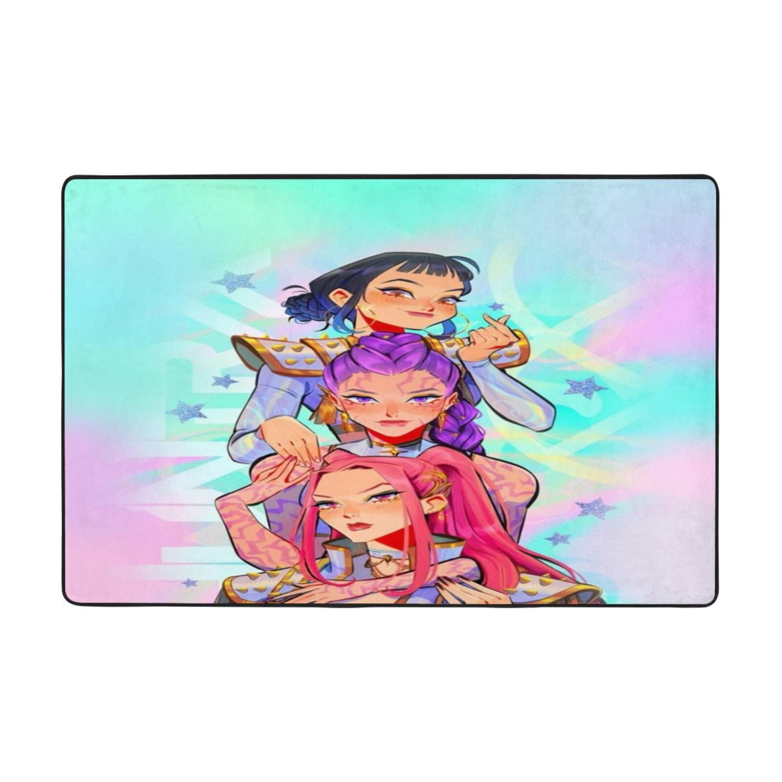 Kpo-p Demon Hun-ter Area Rug Cartoon Carpet for Bedroom Livingroom ...