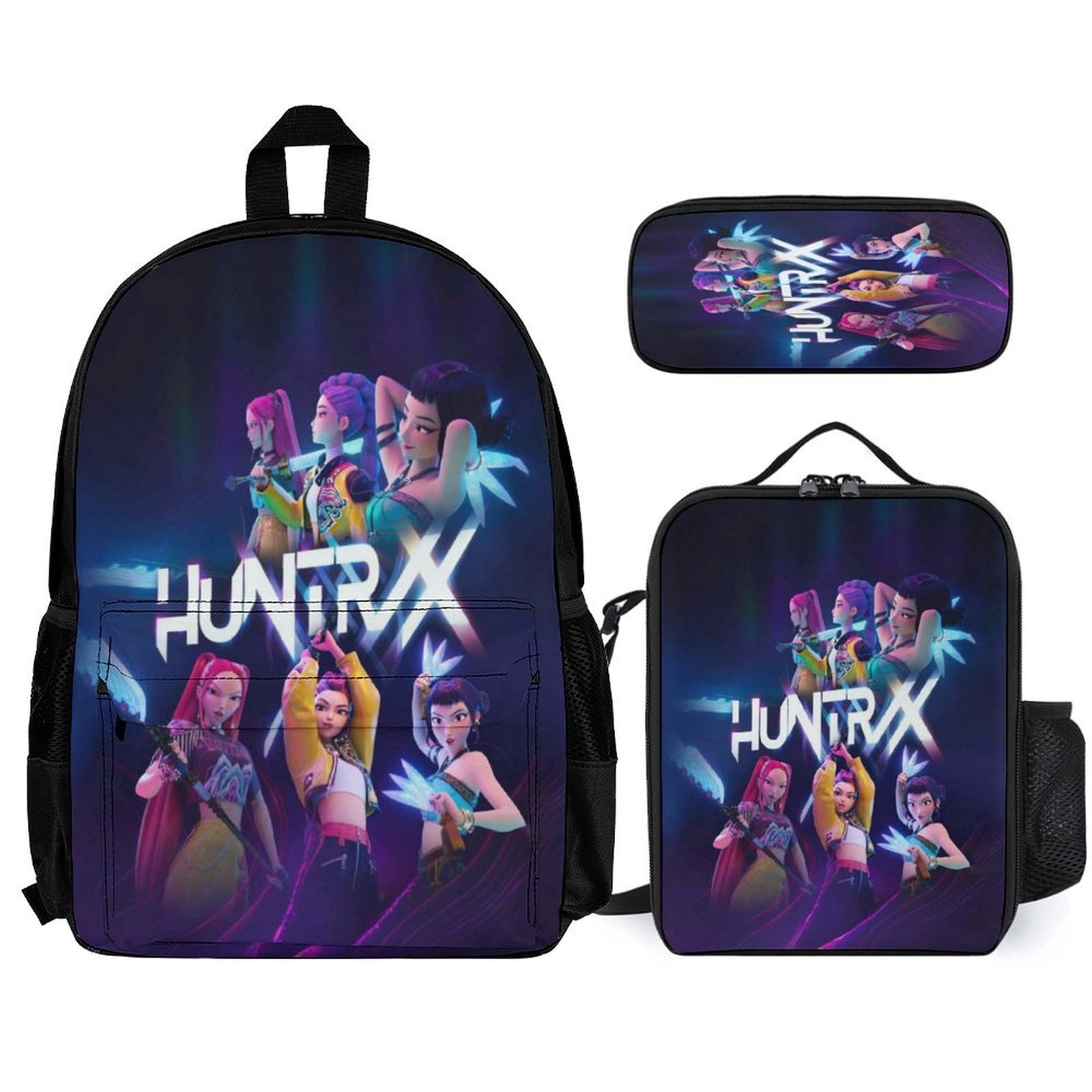 Kpo-p Demon Hun-ter Backpack Set Cartoon Travel Backpack with Lunch Box ...