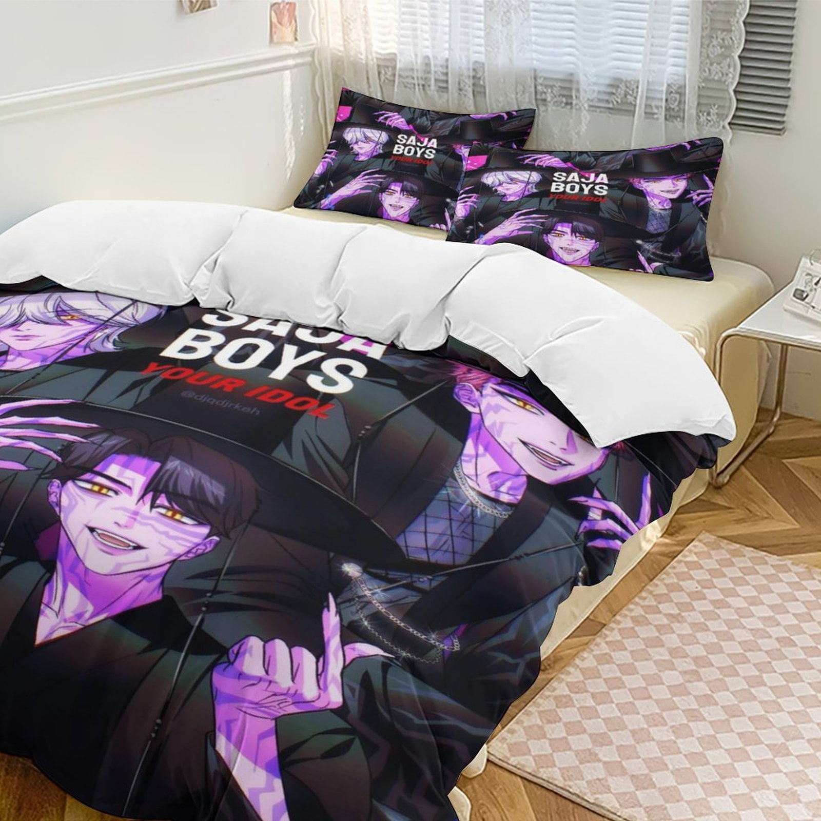 Kpo-p, Demon Hun-te Bed Duvet Cover Cartoon Bedding Sets 3D Lightweight ...