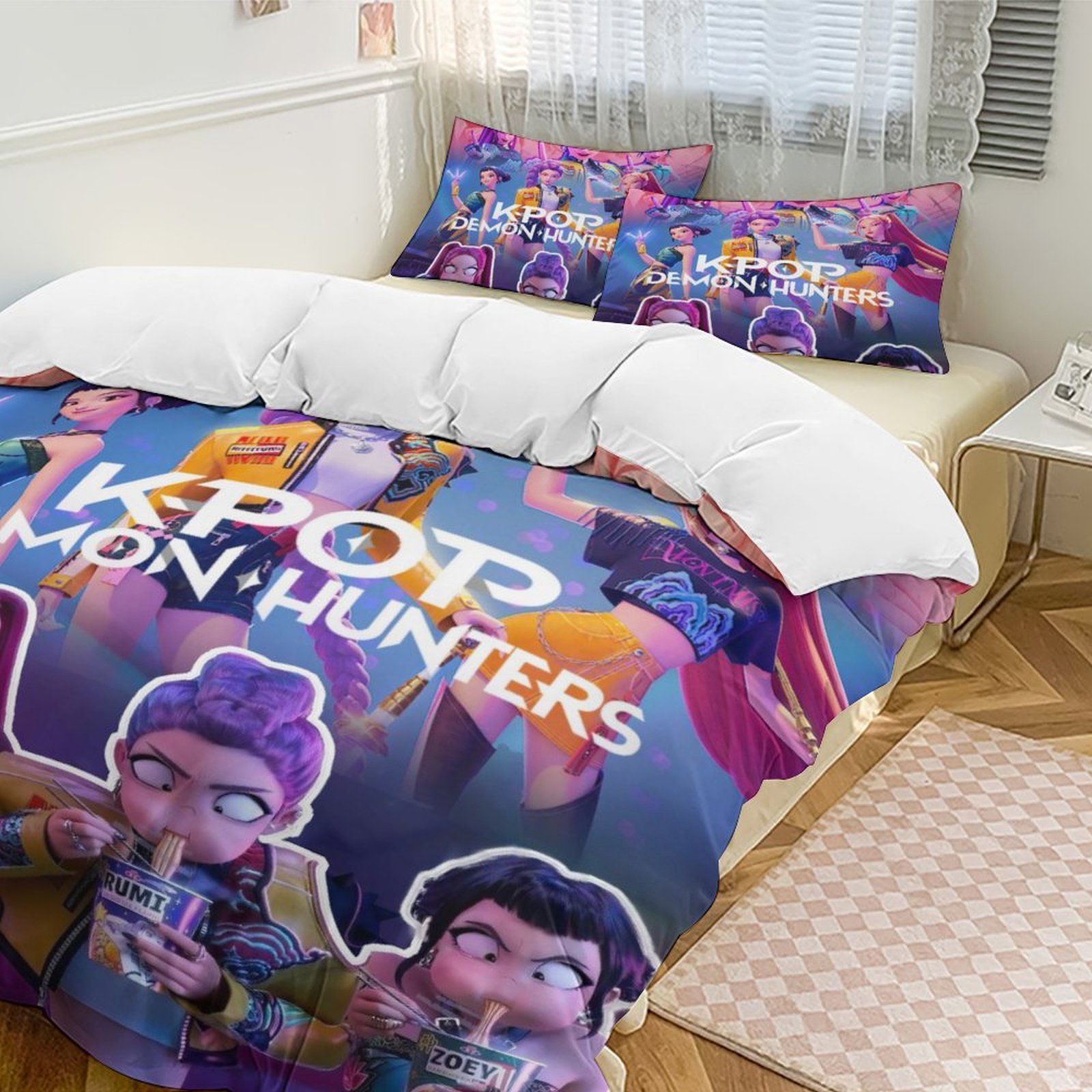 Kpo-p Demon Hun-ter Bed Duvet Cover Cartoon Bedding Sets 3D Lightweight ...