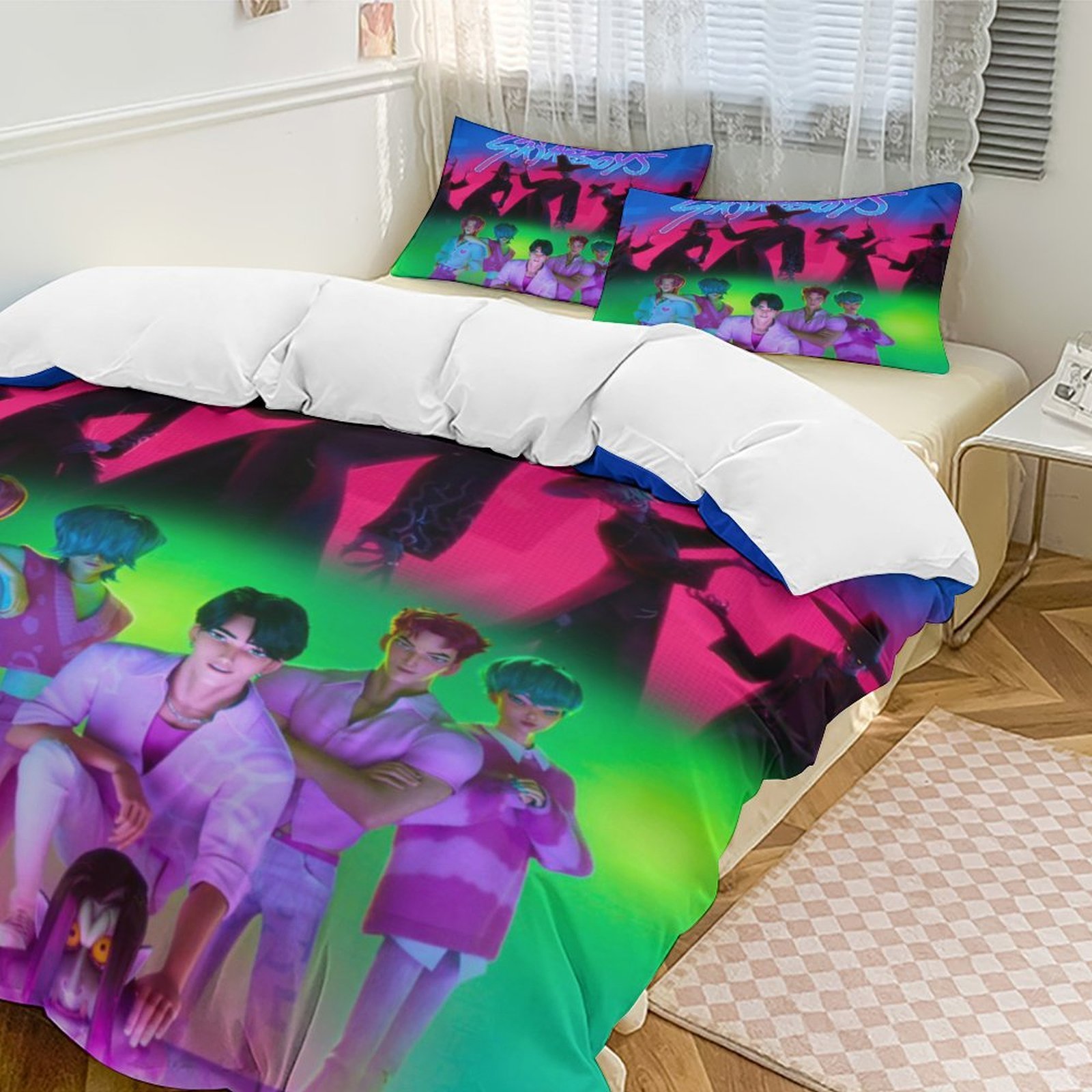 Kpo-p, Demon Hun-te Bed Duvet Cover Cartoon Bedding Sets 3D Lightweight ...