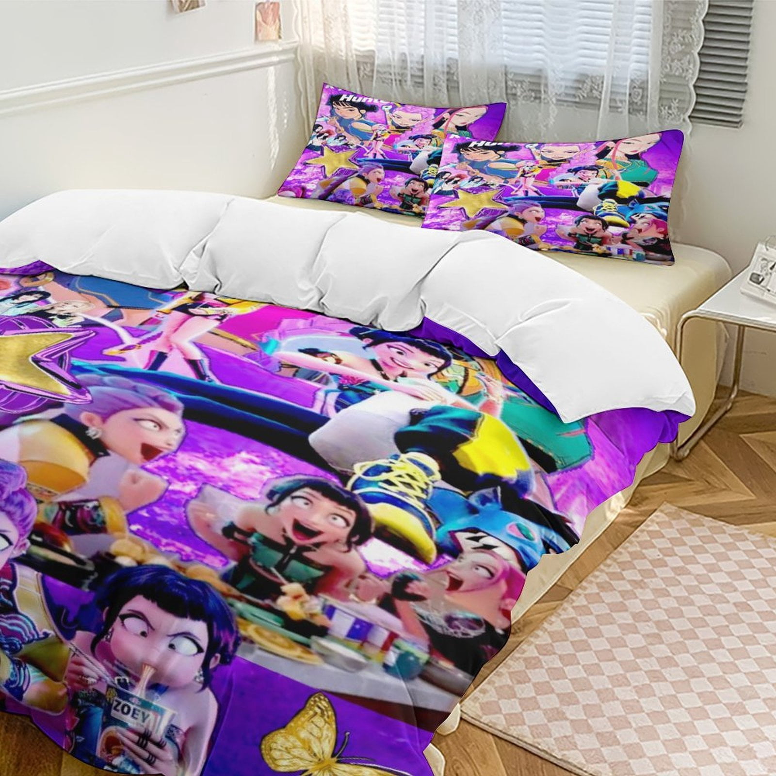 Kpo-p Demon Hun-ter Bed Duvet Cover Cartoon Bedding Sets 3D Lightweight ...